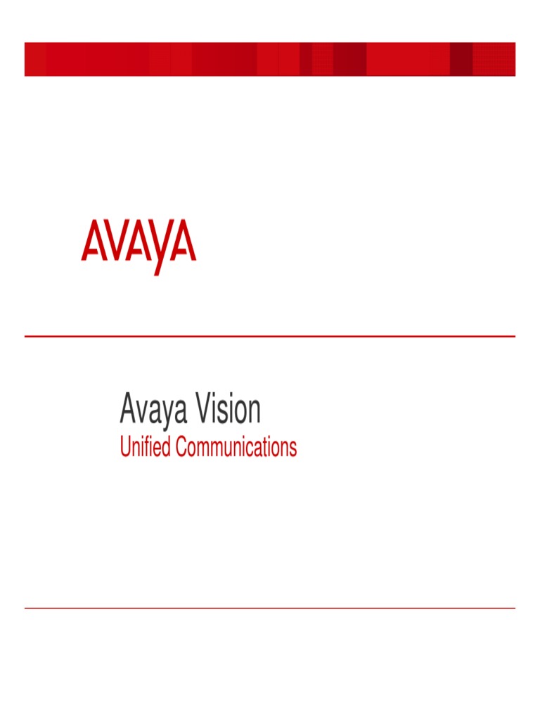 Avaya UC Vision and Strategy | PDF | Media Technology | Networks