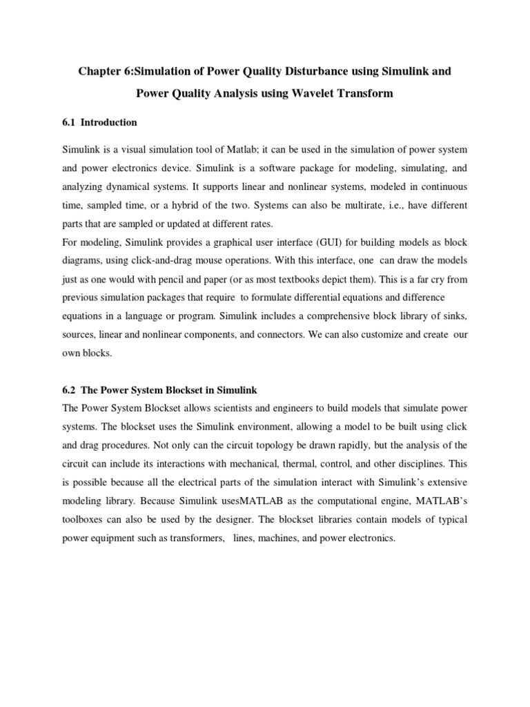Chapter 6:simulation of Power Quality Disturbance Using Simulink and Power Quality Analysis ...