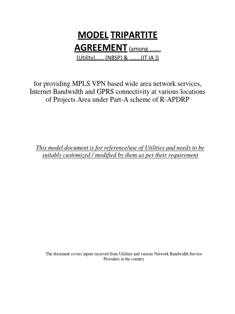 Word - Model Tripartite Agreement | PDF | Service Level Agreement ...