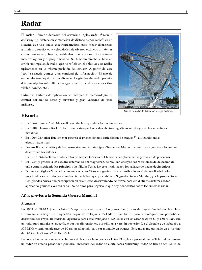 Radar | PDF | Radar | Ingeniería en telecomunicaciones