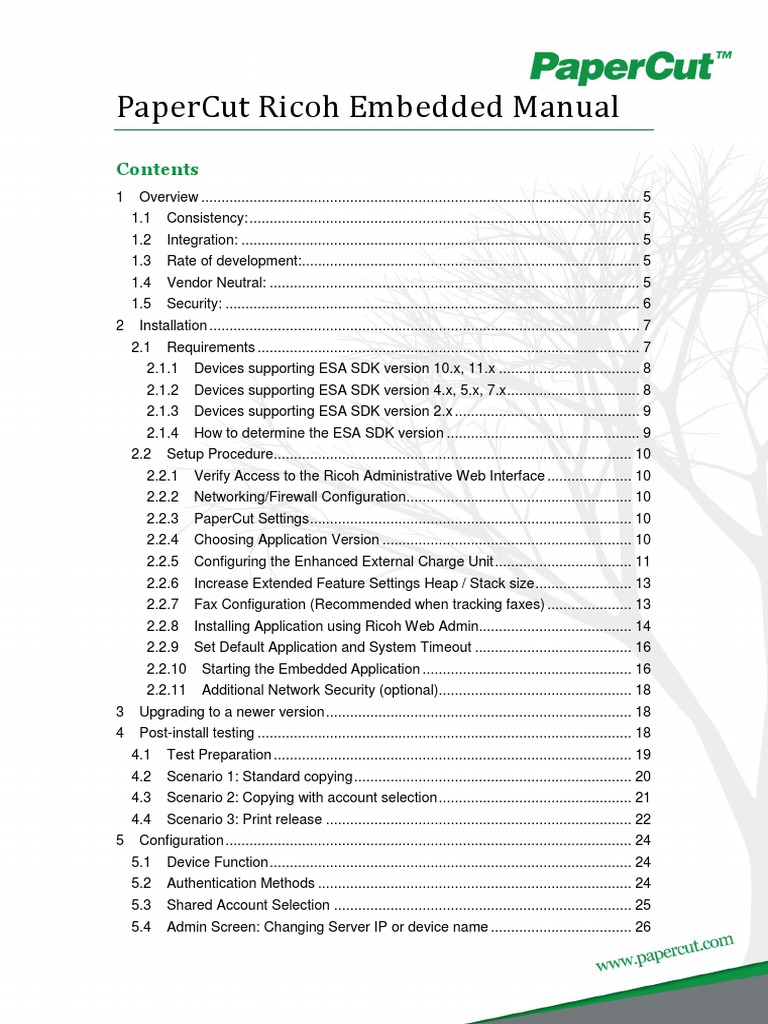 PaperCut MF - Ricoh Embedded Manual | PDF | User (Computing ...