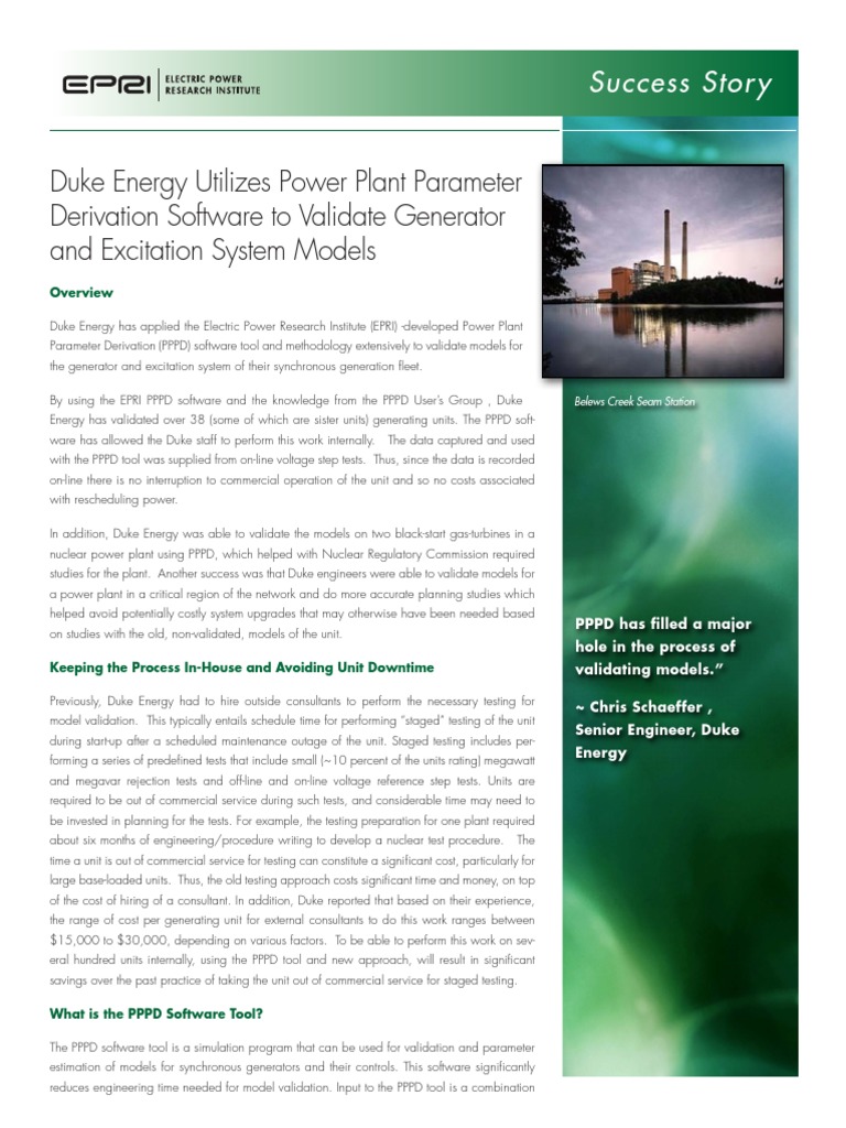 Duke Energy Utilizes Power Plant Parameter Derivation Software To ...