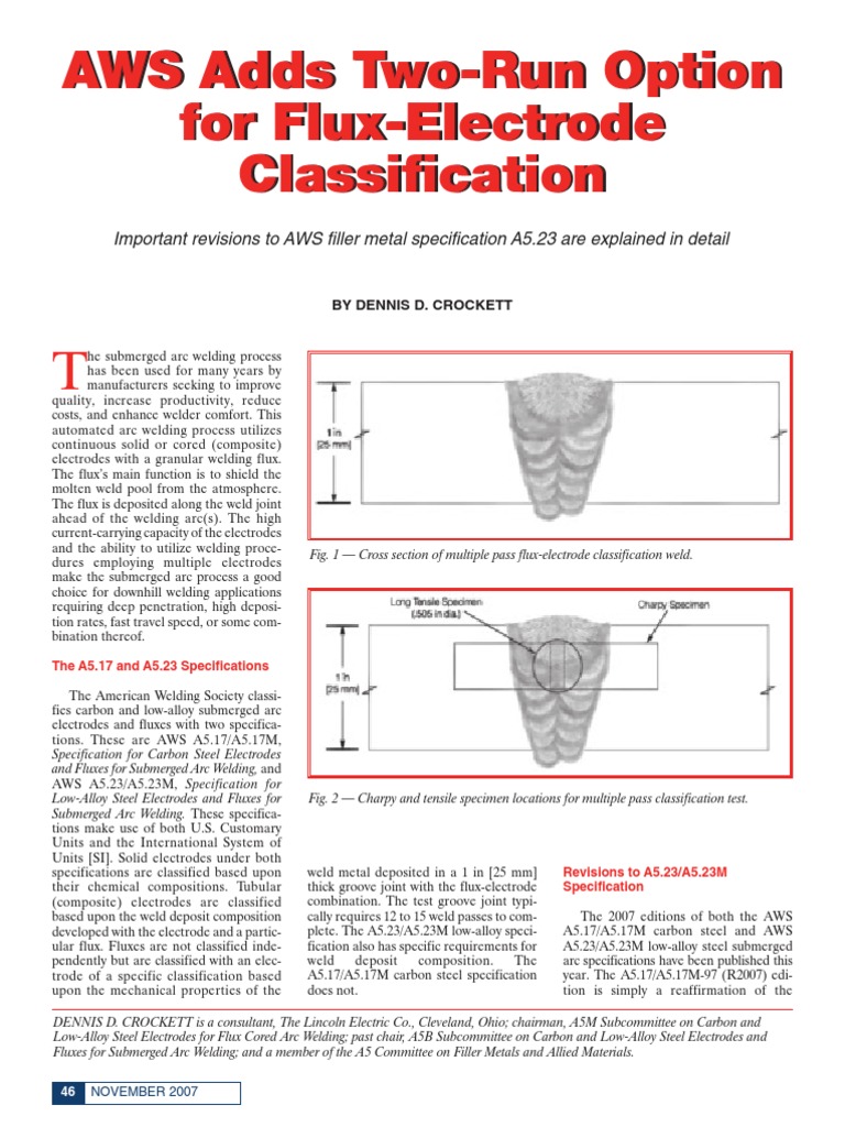 AWS Adds Two-Run Option for Flux-Electrode Classification | PDF ...