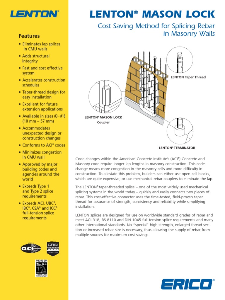 Lenton Couplers LT0958 | PDF | Masonry | Building Engineering