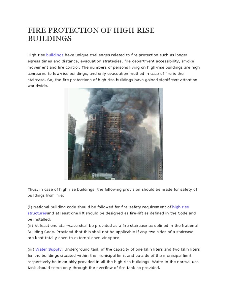 Fire Protection of High Rise Buildings | PDF | Home & Garden