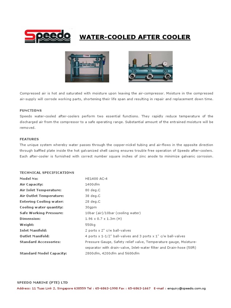 Speedo After Cooler He4508ac | PDF | Atmosphere Of Earth | Water