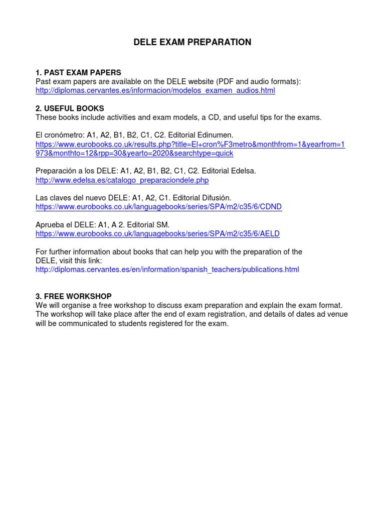 DELE Exam Preparation Resources | PDF