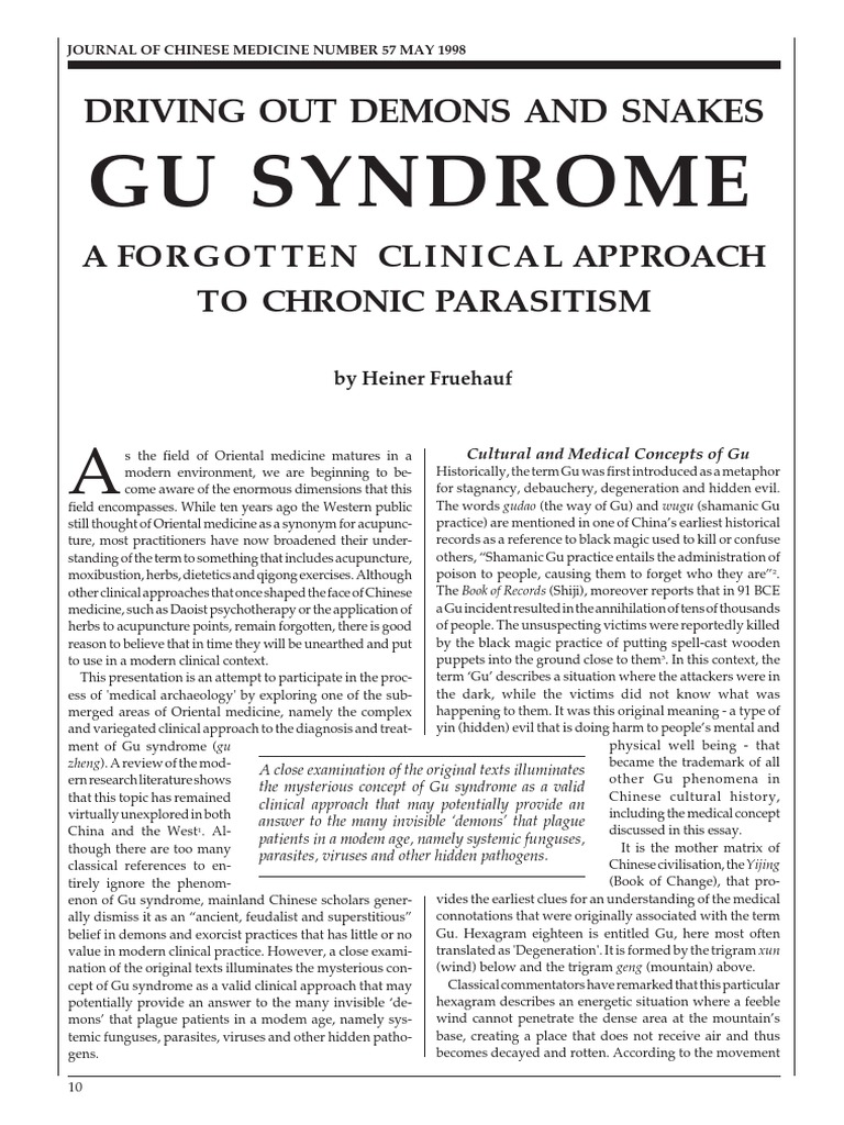 Chinese Medicine Gu Parasites | PDF | Traditional Chinese Medicine ...