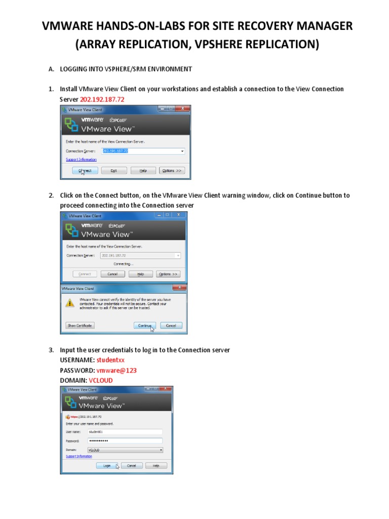 Vmware Hands-On-Labs For Site Recovery Manager (Array Replication, Vpshere Replication ...