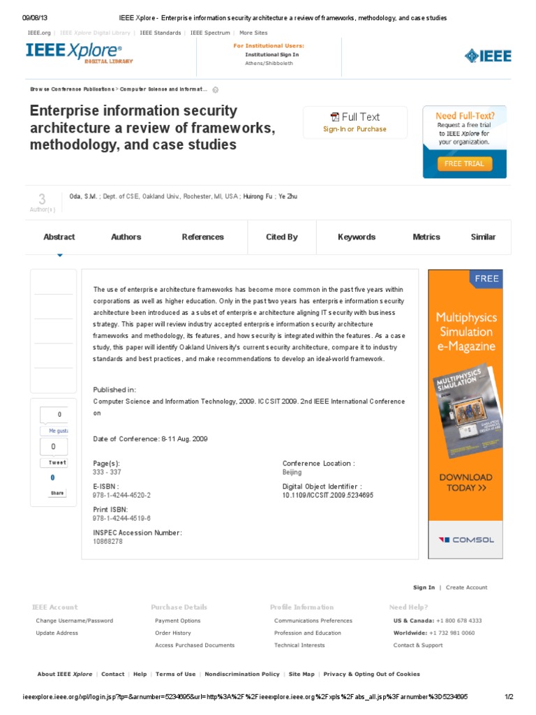 IEEE Xplore - Enterprise Information Security Architecture A Review of ...