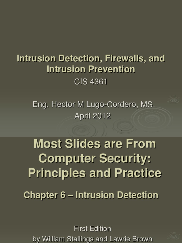 Intrusion Detection, Firewalls, and Intrusion Prevention | PDF | Firewall (Computing ...