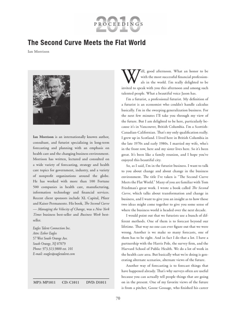 The Second Curve Meets the Flat World: Ian Morrison's Keynote Address ...