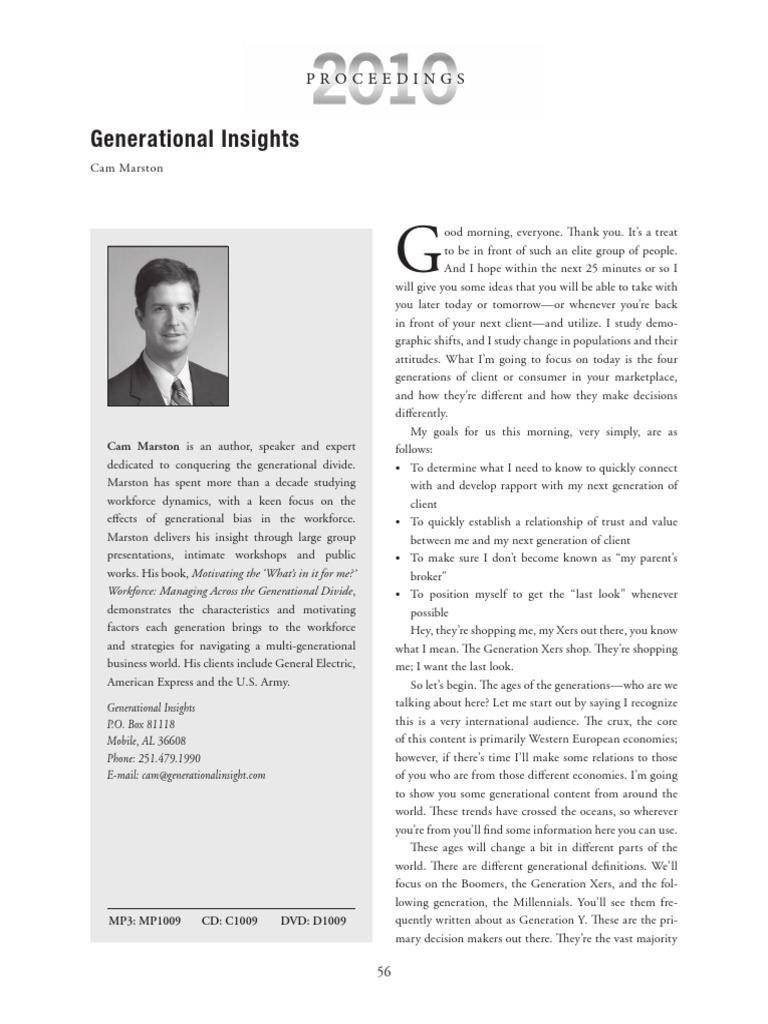 Generational Insights: Proceedings | PDF | Millennials | Human Development