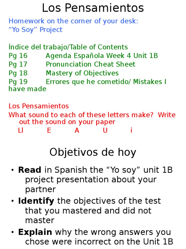 Homework On The Corner of Your Desk: "Yo Soy" Project | PDF