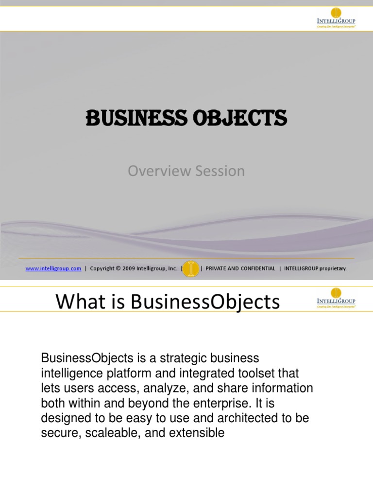 Business Objects OverView Training1 | PDF | Databases | Portable ...