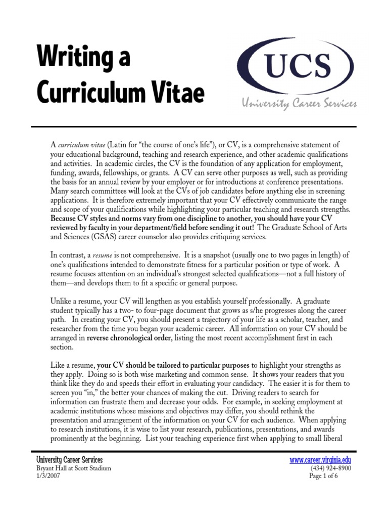 Writing CV | Résumé | Thesis