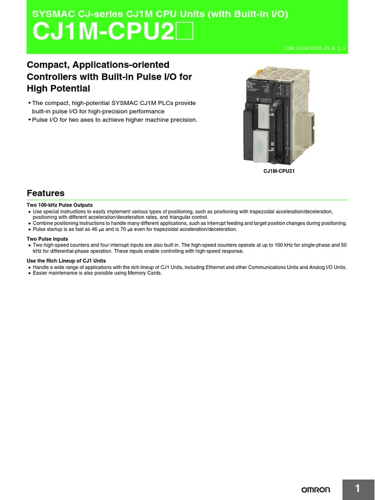 Cj1m Cpu21!22!23 Datasheet | PDF | Computer Program | Programming