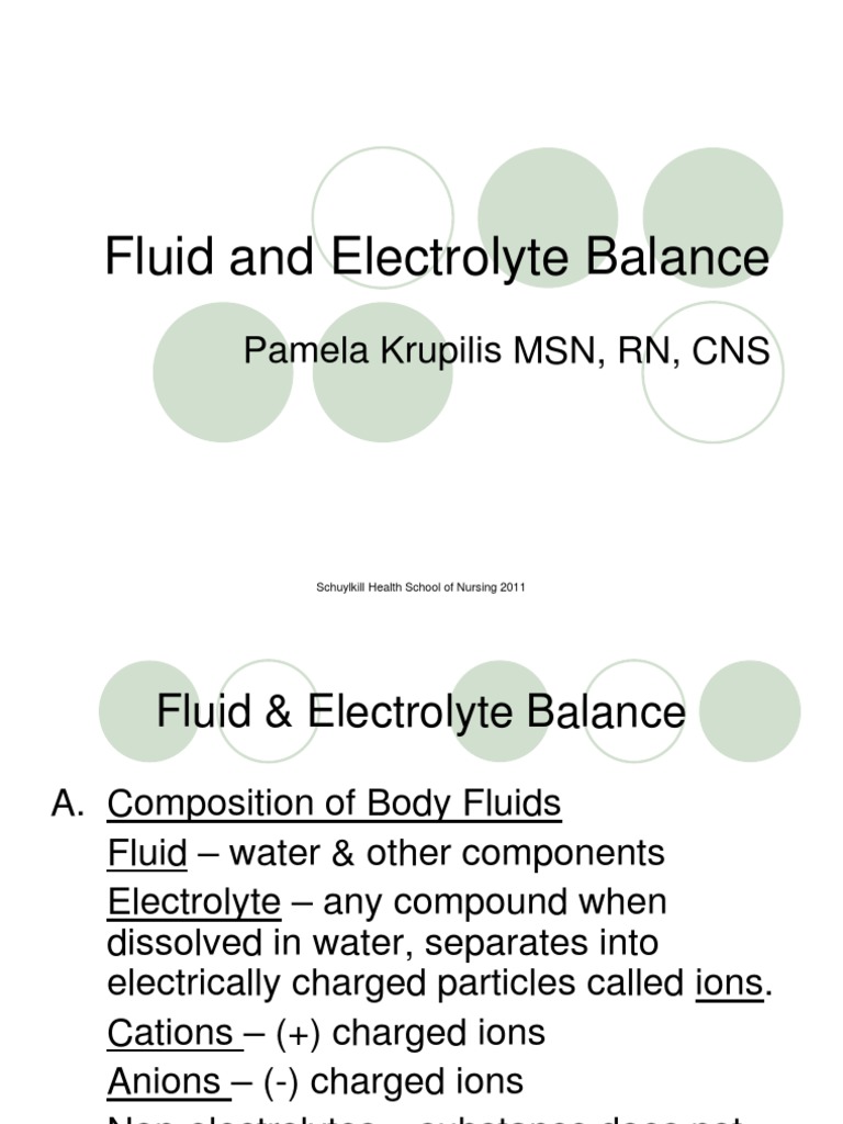 Fluid and Electrolyte Balance Guide | PDF | Electrolyte | Osmosis