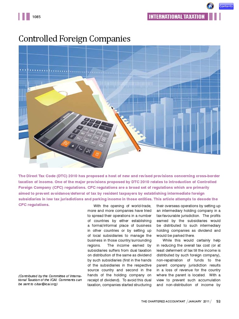 Controlled Foreign Companies: International Taxation | PDF | Taxes ...