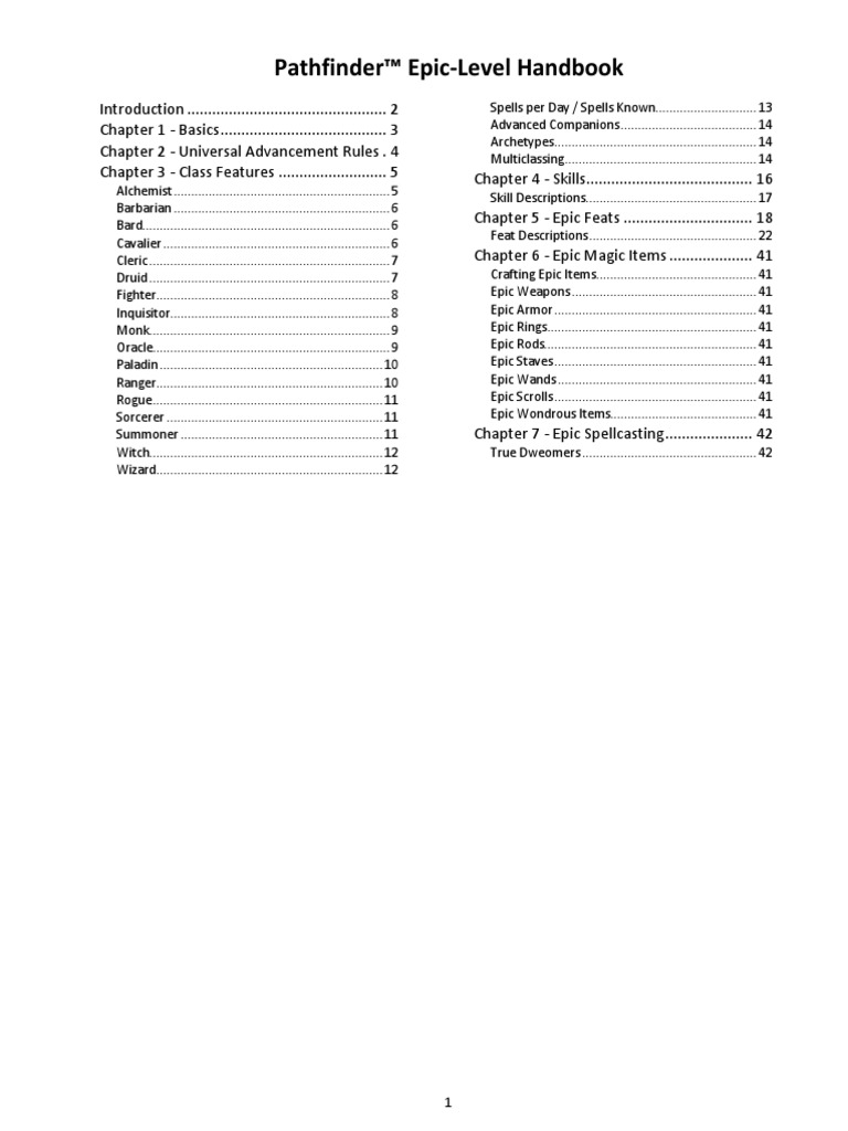 Pathfinder™ Epic-Level Handbook | PDF | Dungeons & Dragons | Wizards Of ...