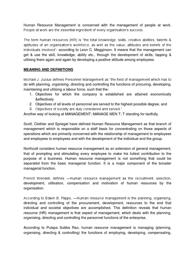 Human Resource Management Draft Report | PDF | Human Resource ...