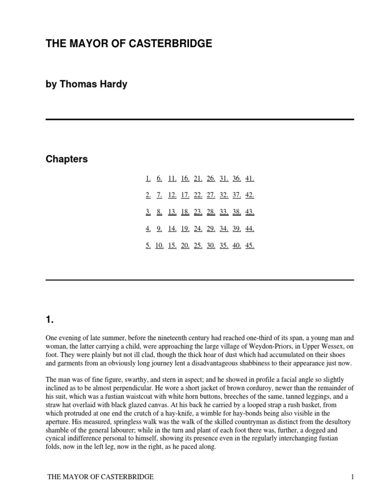 The Mayor of Casterbridge by Hardy, Thomas, 1840-1928 | PDF