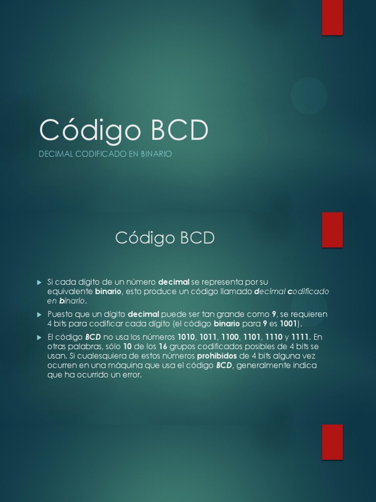 Guía Completa del Código BCD | PDF | Decimal codificado en binario | Poco