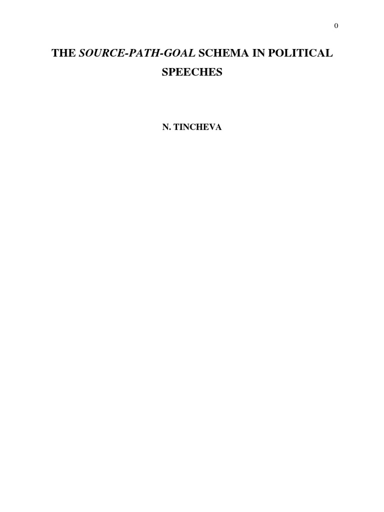 The Source-Path-Goal Schema in Political Speeches N. Tincheva | PDF ...