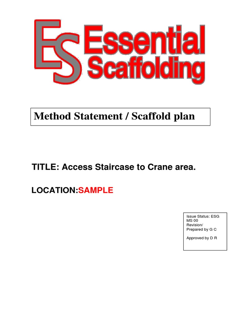 Job Method Statement - Scaffold Plan | PDF | Scaffolding | Transport