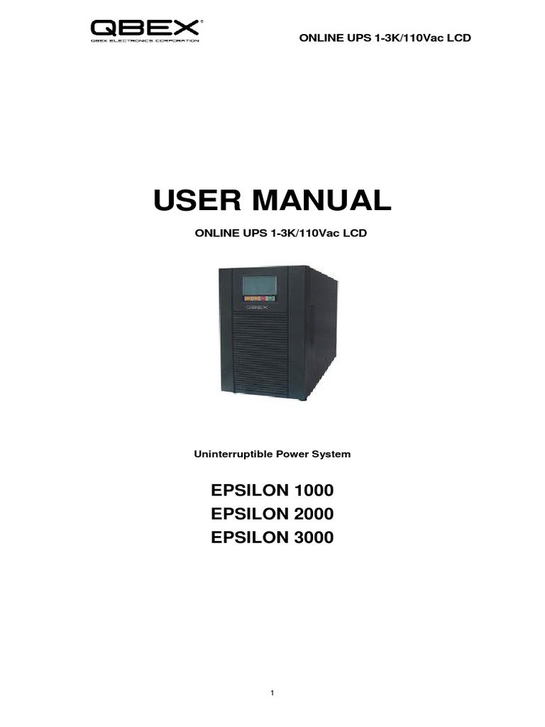 User Manual: EPSILON 1000 EPSILON 2000 EPSILON 3000 | PDF | Mains ...