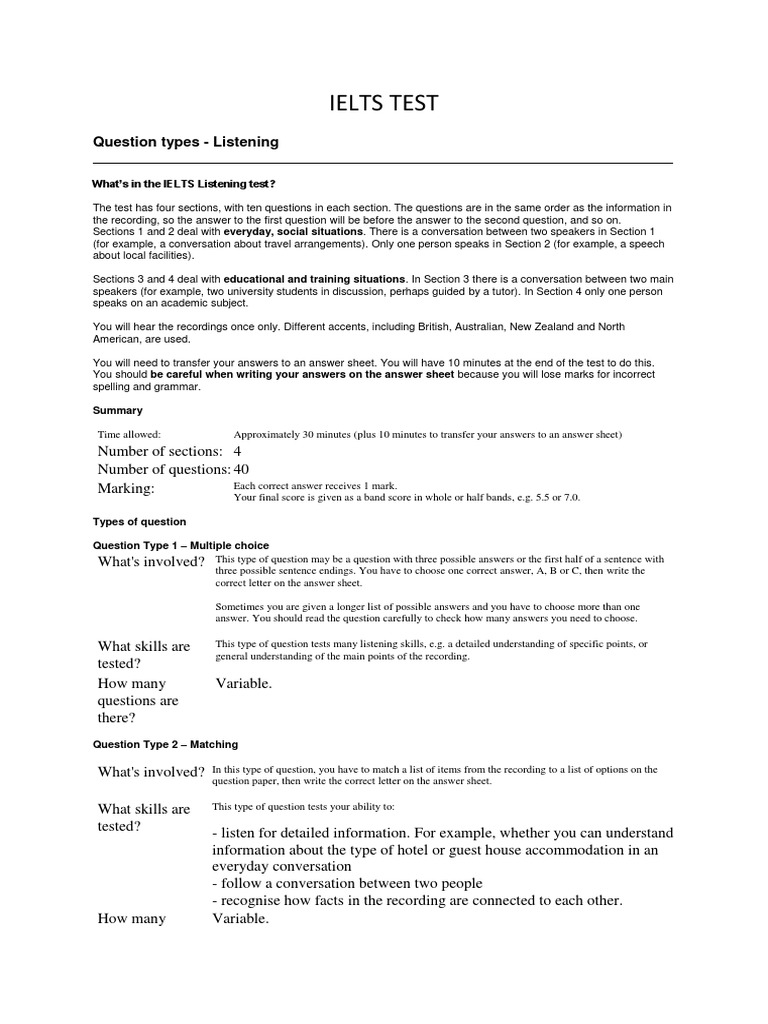 Ielts Test | PDF | Question | International English Language Testing System