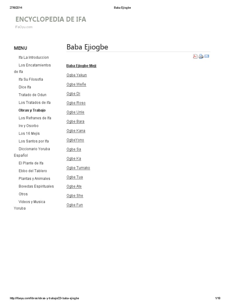 Baba Ejiogbe | PDF | Santeria | Religión y creencia