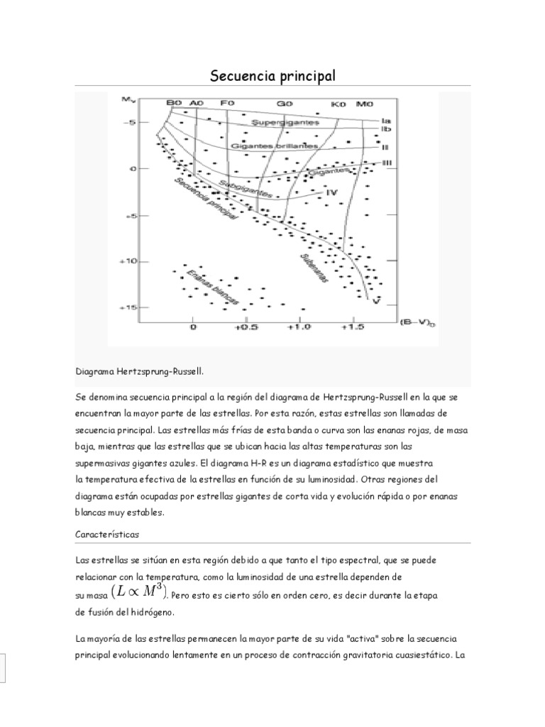 Secuencia Principal | PDF | Astrofísica | Estrellas