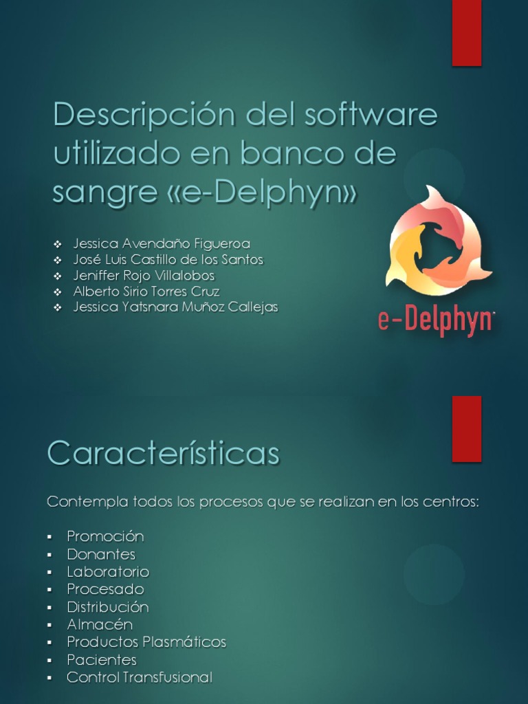 Software E Delphyn | PDF | Transfusión de sangre | Servidor (Computación)