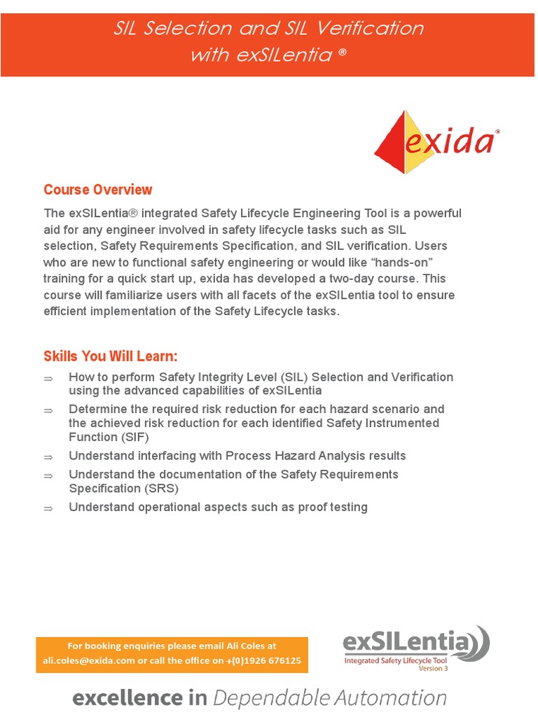 SIL Selection SIL Verification With ExSIlentia Syllabus | PDF | Systems ...