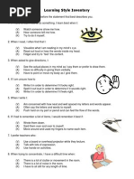 Learning Style Inventory | PDF | Learning Styles | Memory