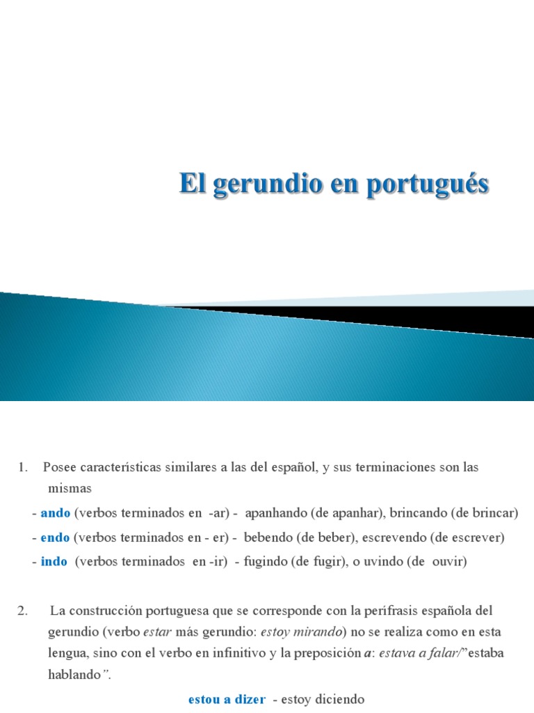 El Gerundio en Portugues | PDF