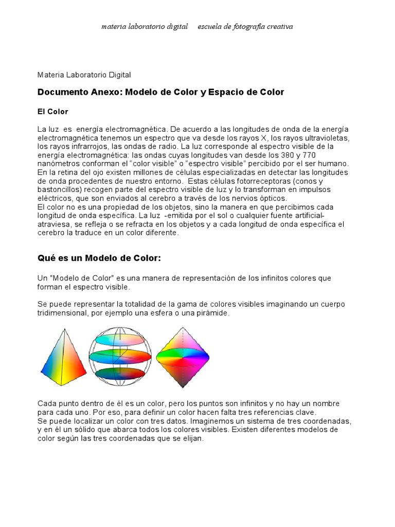 Modelo y Espacio de Color | PDF | Color | Modelo de color Rgb