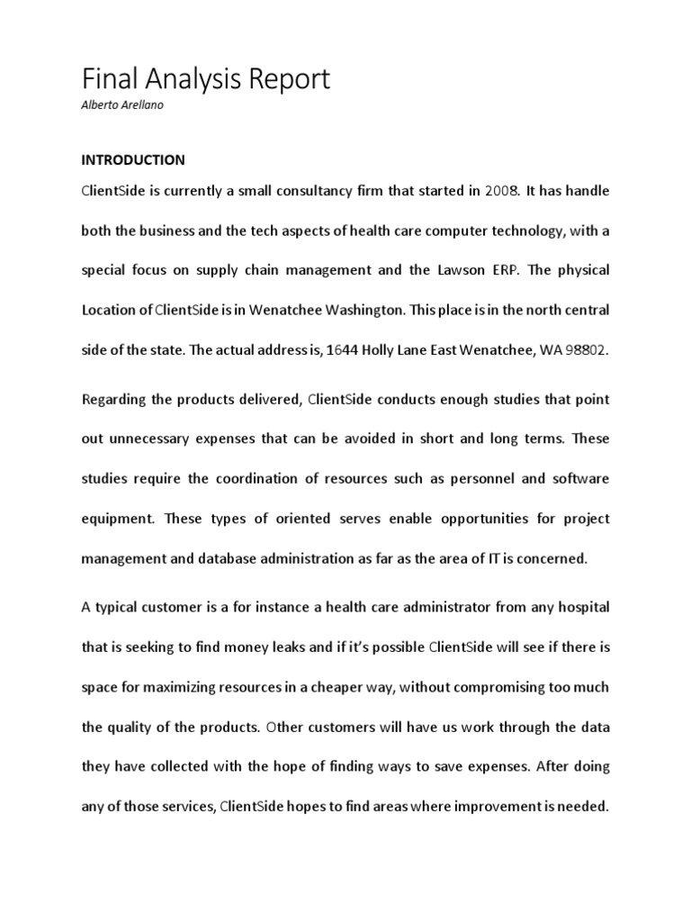 Final Analysis Report Changed | PDF | Mentorship | Software Testing