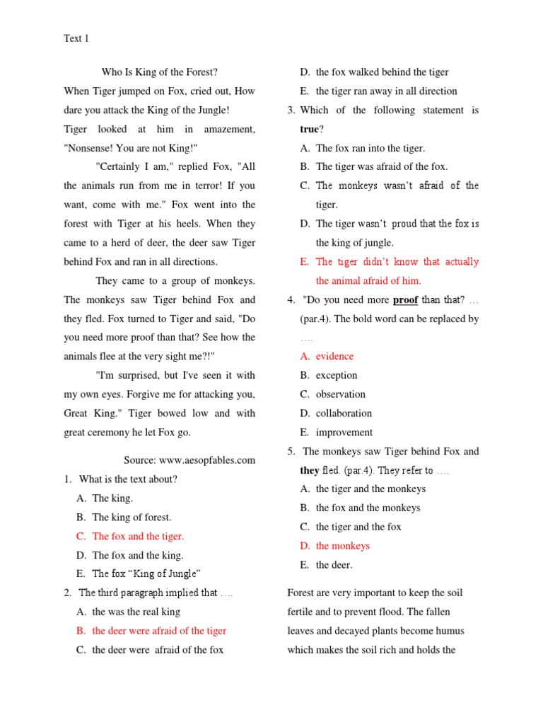Who Is the King of the Forest? | PDF | Tiger | Ellipsis