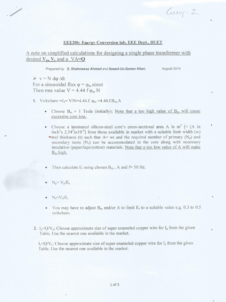 Transformer Design | PDF