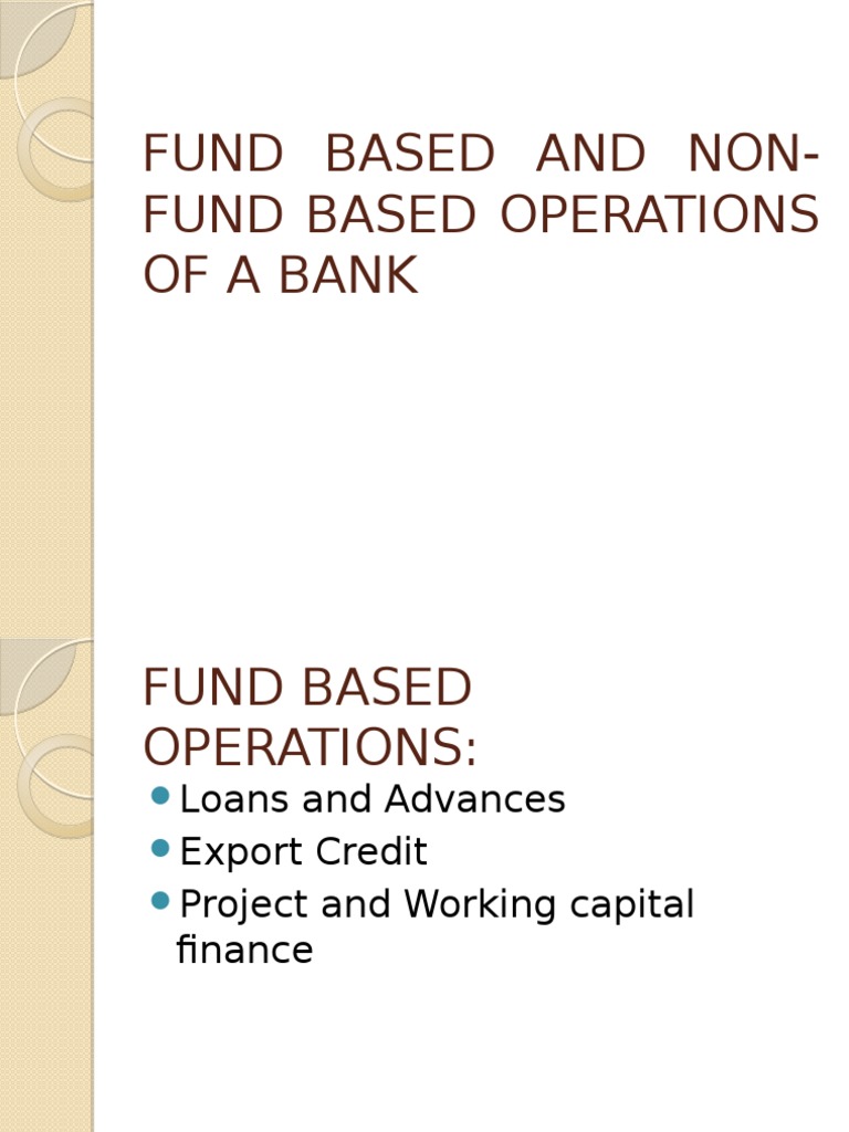 Fund Based and Non-Fund Based Operations of The Bank | PDF ...
