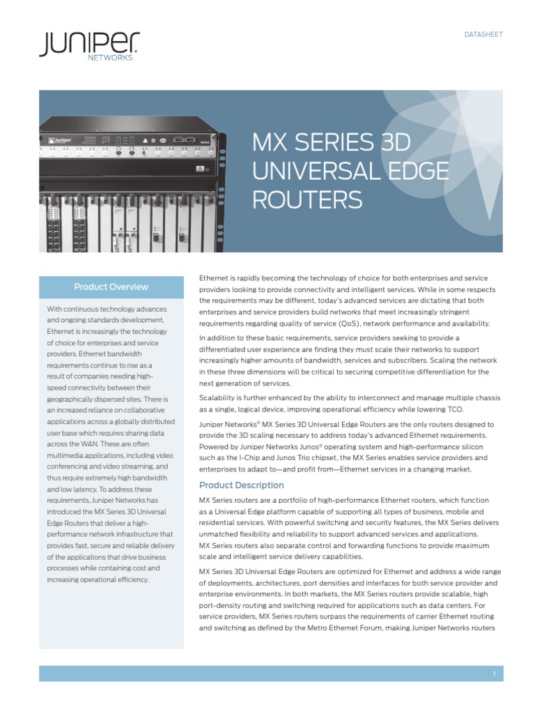 Juniper MX960 Datasheet | PDF | Virtual Private Network | Multiprotocol Label Switching