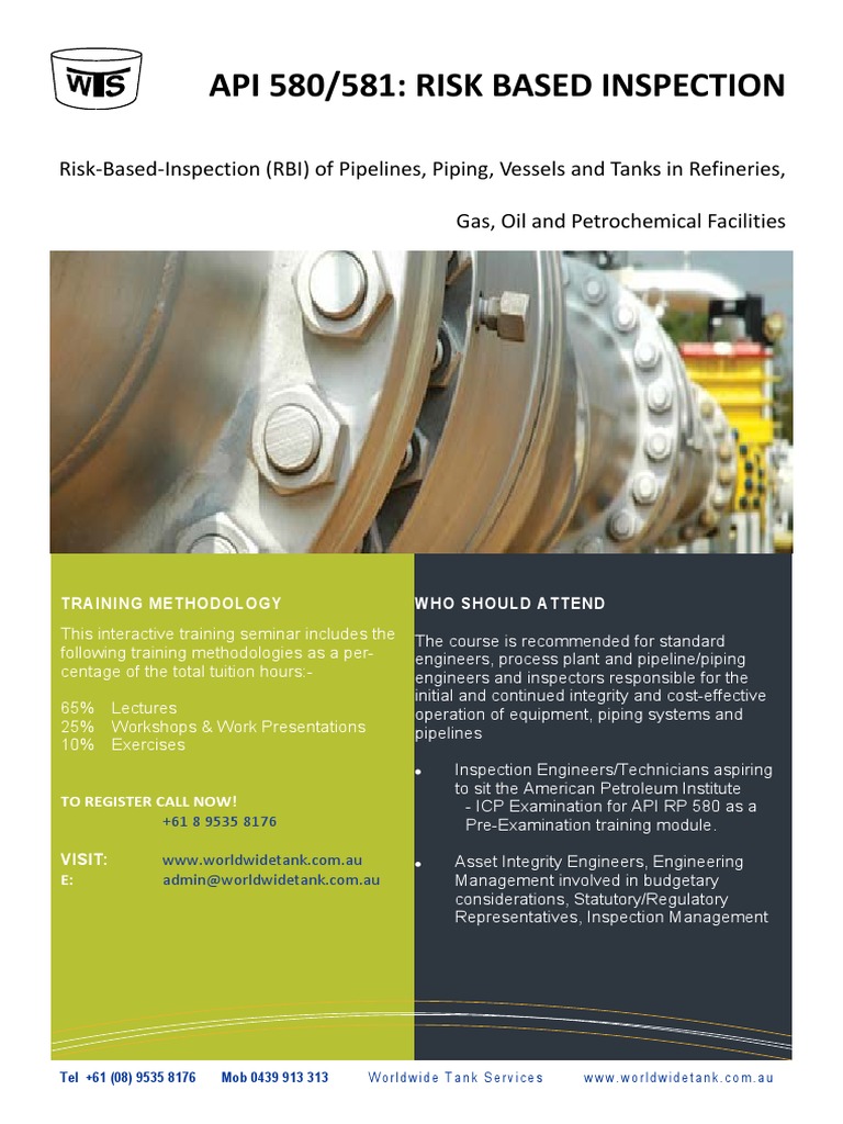 Api580 Rbi Overview | PDF | Risk Management | Pipeline Transport