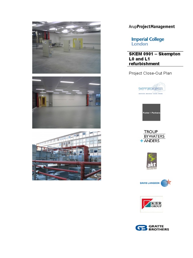 SKEM 0901 - Skempton L0 and L1 Refurbishment: Project Close-Out Plan ...