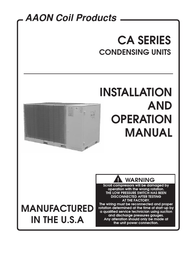 AAON CA Series Condensing Unit IOM | PDF | Thermostat | Hvac