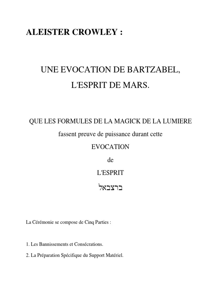 Evocation Bartzabel | PDF