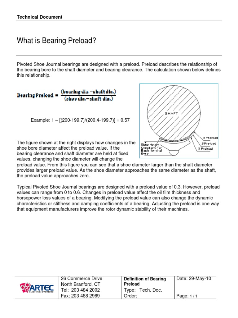 Bearing Preload Explained | PDF