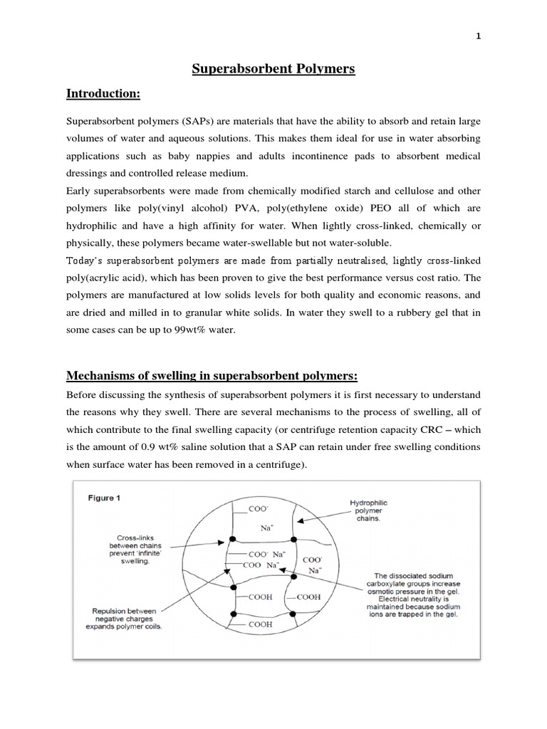 Super Absorbent Polymers | PDF | Materials Science | Physical Chemistry
