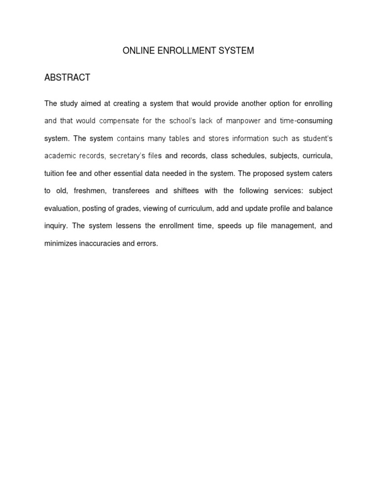 Online Enrollment System